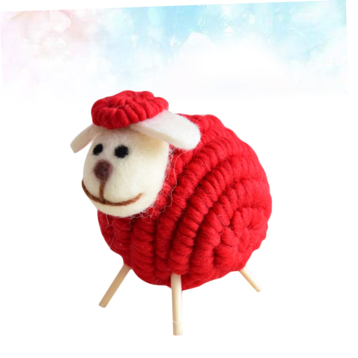 BRIGHTFUFU Mini Sheep Craft Lamb Christmas Ornament Decorative Adornment Handmade Wool Felt Small Decorations for Xmas Tree