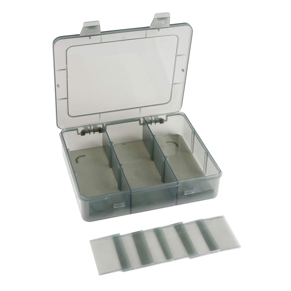 Upgrade 9 Grids Plastic Organizer Box with Dividers, Craft Organizer, Plastic Jewelry Organizer Box, Small Parts Container, Box Organizer with Dividers for Beads, Earring, Rings, Buttons and so on…