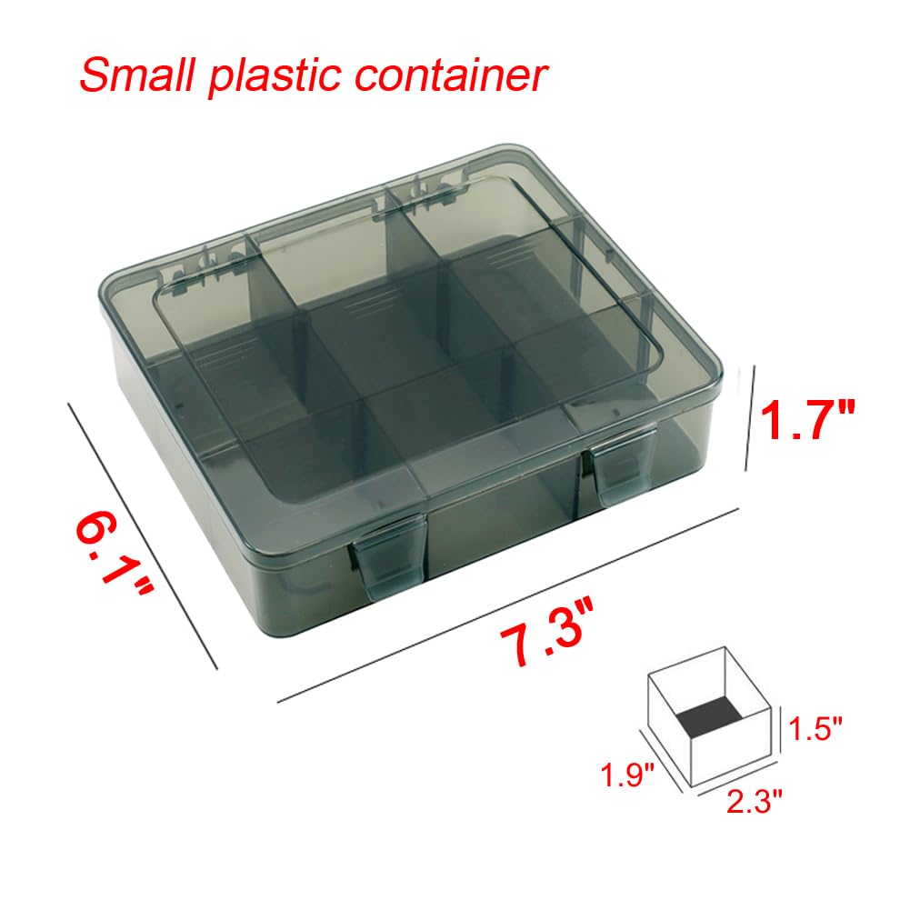 Upgrade 9 Grids Plastic Organizer Box with Dividers, Craft Organizer, Plastic Jewelry Organizer Box, Small Parts Container, Box Organizer with Dividers for Beads, Earring, Rings, Buttons and so on…