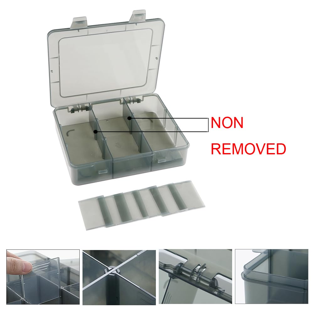 Upgrade 9 Grids Plastic Organizer Box with Dividers, Craft Organizer, Plastic Jewelry Organizer Box, Small Parts Container, Box Organizer with Dividers for Beads, Earring, Rings, Buttons and so on…