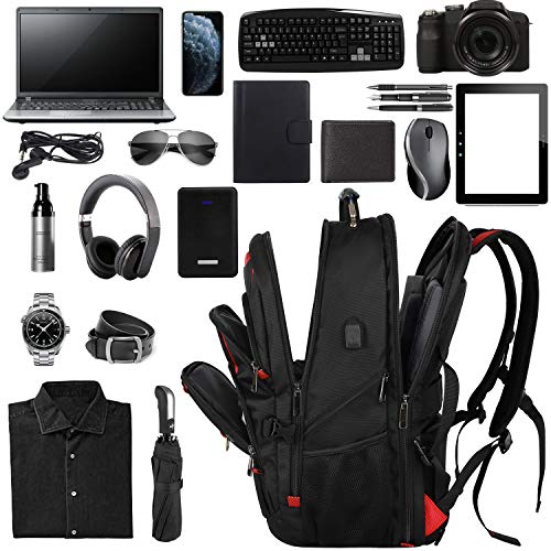 18.4 Inch Laptops Backpack, 55-60L Extra Large Travel Laptop Backpack with USB Charging Port, TSA Friendly Flight Approved and RFID Anti-Theft Pocket, Water Resistant Suiltable for Large Gaming Laptop