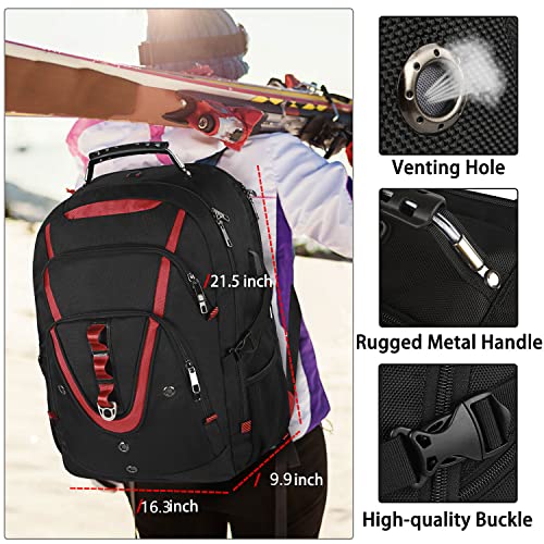 18.4 Inch Laptops Backpack, 55-60L Extra Large Travel Laptop Backpack with USB Charging Port, TSA Friendly Flight Approved and RFID Anti-Theft Pocket, Water Resistant Suiltable for Large Gaming Laptop
