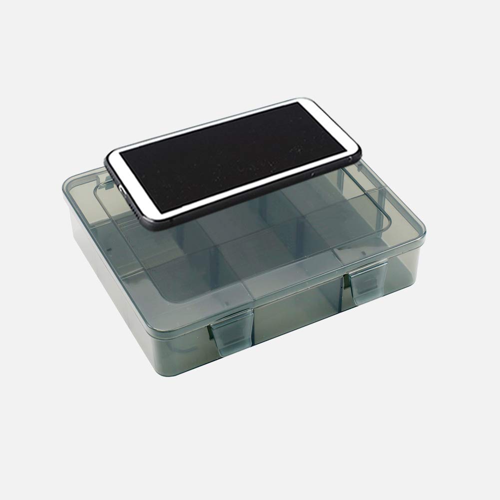 Upgrade 9 Grids Plastic Organizer Box with Dividers, Craft Organizer, Plastic Jewelry Organizer Box, Small Parts Container, Box Organizer with Dividers for Beads, Earring, Rings, Buttons and so on…