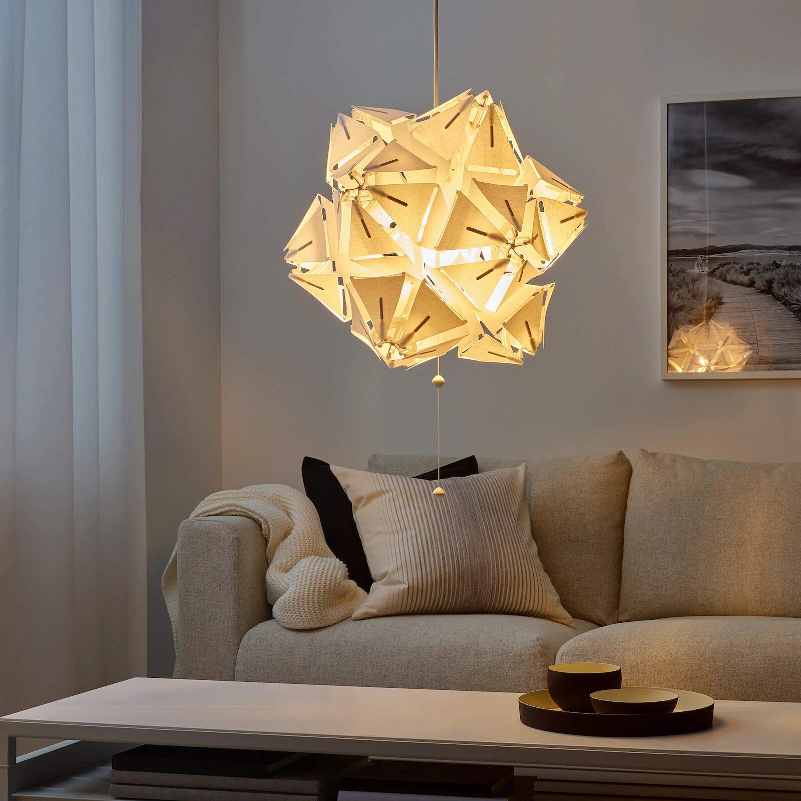 IKEA RAMSELE Adjustable Geometric Shaped (White 17in. / 43cm) Pendant Lamp