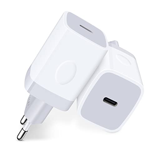 European Charger,2-Pack Fast 20W Europe Travel Power Adapter Type C Charger Plug Box Brick Cube Compatible with iPhone 14 Pro Max,13,12,11,Samsung Galaxy S23 Ultra 5G,S23+,S22 Ultra 5G,S21,A53 5G,A12