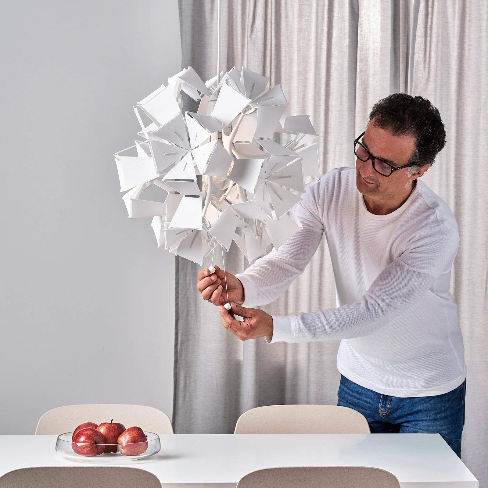 IKEA RAMSELE Adjustable Geometric Shaped (White 17in. / 43cm) Pendant Lamp