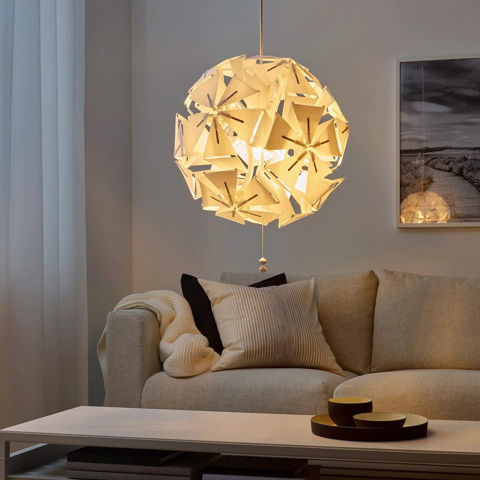 IKEA RAMSELE Adjustable Geometric Shaped (White 17in. / 43cm) Pendant Lamp