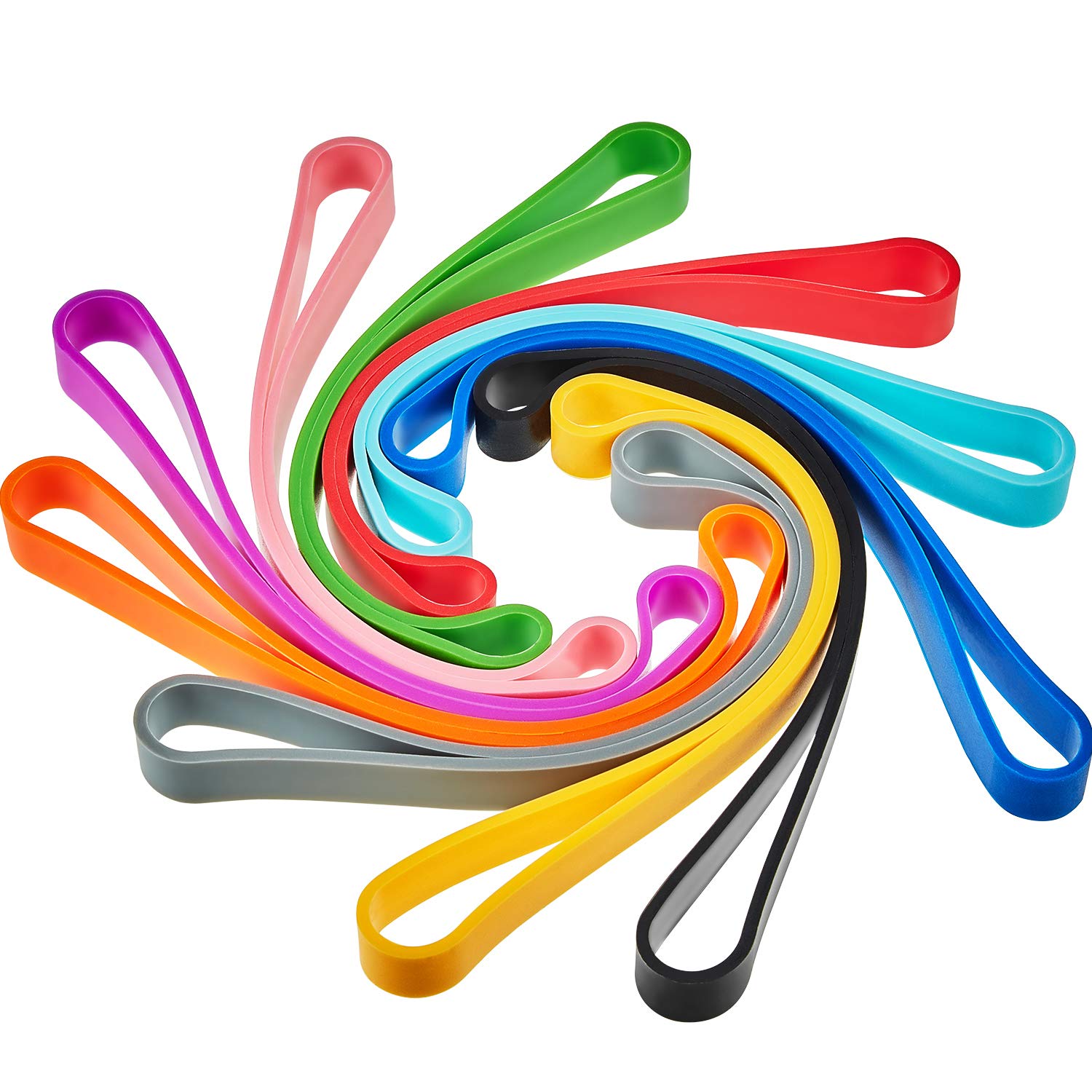10 Pieces Large Silicone Rubber Bands 7 Inch Elastic Rubber Wrapping Bands Extra Large Rubber Bands for Notebook Office Outdoor Gear Gifts Packing Christmas(Multicolored)