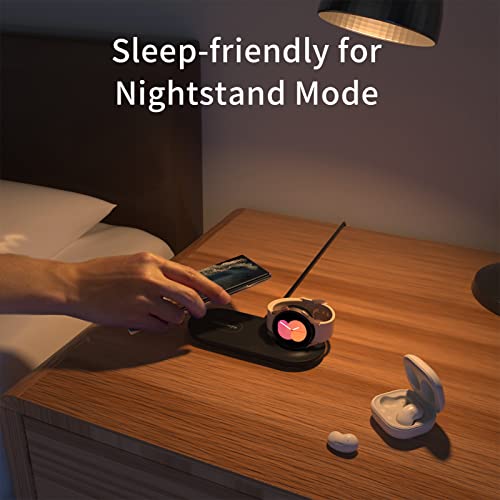 Wireless Charging Pad for Samsung Watch and Phone,Dual Wireless Charger Station for Galaxy Watch 5 Pro/5/4 Active 2 Galaxy S23/Ultra/S23+/S22/Note 20/ Z Flip 4/3 Fold 4/3 Galaxy Buds2/Pro with Adapter