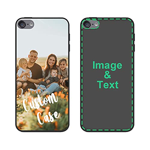 Personalized iPod Case for iPod Touch 5/6/7, Custom Photo iPod Cases Customized Gift for Birthday Xmas Valentines Friends Her Him, Protective iPod Touch 5/6/7 Black Case