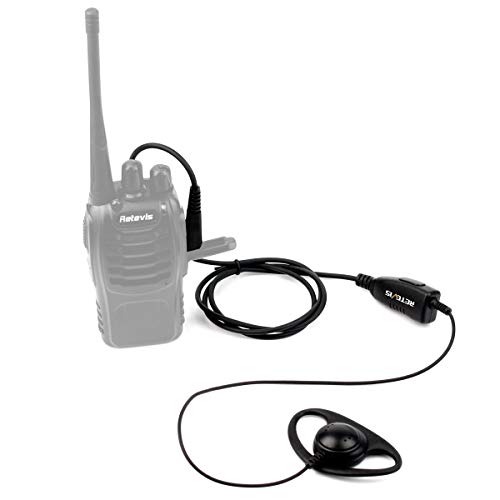 Retevis 2 Way Radio Earpiece with Mic 2 Pin D-Type Walkie Talkie Earpiece Compatible with Baofeng 888S UV-5R UV-82 H-777 RT21 RT22 Two Way Radios (1 Pack)