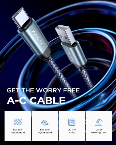 Fast Car Charger Adapter, 36W Super Mini AINOPE USB Car Charger Fast Charging [with 3.3ft USB C Cable] Dual QC3.0 All Metal Phone Charger Car Compatible with S21/S20/S10/S9, iPhone 13/12/11 pro/X/8