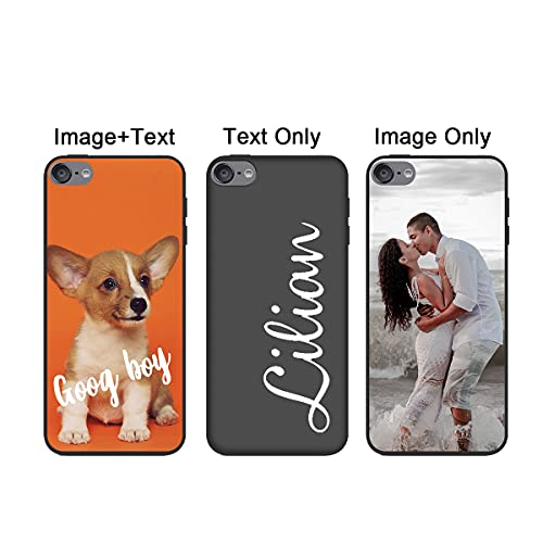 Personalized iPod Case for iPod Touch 5/6/7, Custom Photo iPod Cases Customized Gift for Birthday Xmas Valentines Friends Her Him, Protective iPod Touch 5/6/7 Black Case