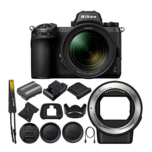 Nikon Z 6II FX-Format Mirrorless Camera with NIKKOR Z 24-70 and FTZ II Mount Adapter Bundle (2 Items)