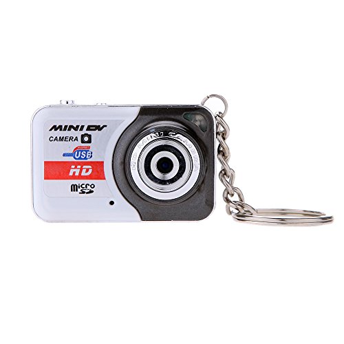 Andoer Digital Camera X6 Portable Ultra Mini High Denifition Kids Camera Mini DV Support 32GB TF Card with Mic-White with Gray