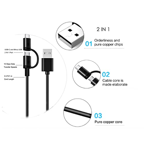 Micro USB C Fast Wall Charger Charging Cable Cord Compatible with for BlueParrott S650-xt S450-XT S350-xt B550-XT B450-XT B350-XT S450-XT B250-XTS C300-XTms C400-XT M300-XT Bluetooth Headset & More