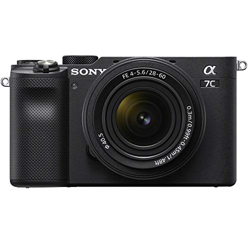 Sony a7C Mirrorless Full Frame Camera Body with 28-60mm F4-5.6 Lens Black ILCE7CL/B Bundle + Vlogger Kit ACCVC1: GP-VPT2BT Shooting Grip w. Wireless Remote + 2X Battery + Deco Gear Bag & Accessories
