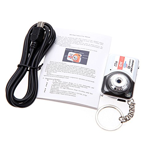 Andoer Digital Camera X6 Portable Ultra Mini High Denifition Kids Camera Mini DV Support 32GB TF Card with Mic-White with Gray