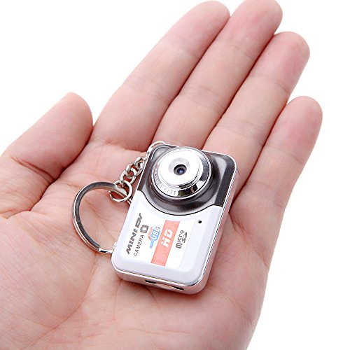Andoer Digital Camera X6 Portable Ultra Mini High Denifition Kids Camera Mini DV Support 32GB TF Card with Mic-White with Gray