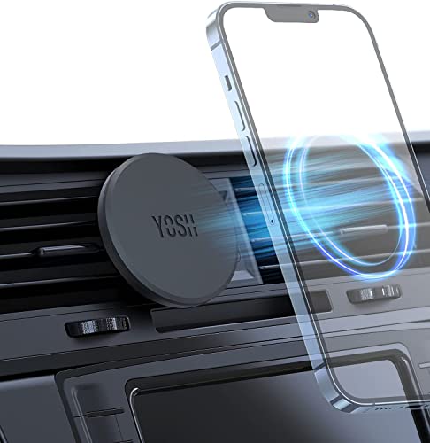 YOSH New MagSafe Air Vent Car Mount Magnet Mobile Phone Holder for Car Vent Car Cradle for iPhone 14 13 12 Pro Max Plus Mini MagSafe Case All Phones Without Extra Metal Plates