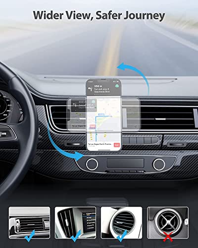 YOSH New MagSafe Air Vent Car Mount Magnet Mobile Phone Holder for Car Vent Car Cradle for iPhone 14 13 12 Pro Max Plus Mini MagSafe Case All Phones Without Extra Metal Plates