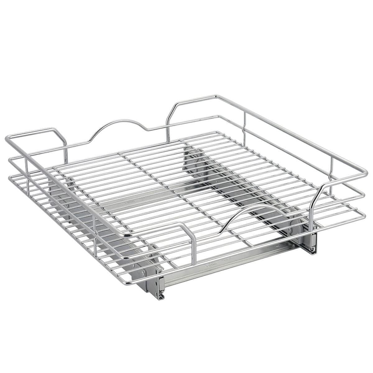 OCG Pull Out Drawer Cabinet Organizer(17" W x 18" D x 5" H, 1 Tier Heavy Duty Slide Out Kitchen Cabinet Storage Shelves, Sliding Drawer for Cabinet, Wire Frame, Chrome Finish