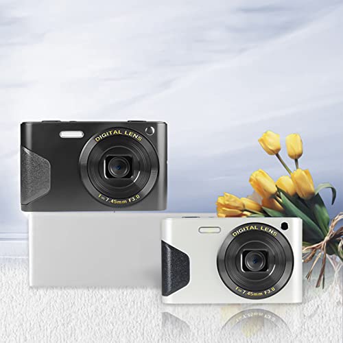 Digital Camera 18mp 2.7 Inch LCD Screen 8X Digital Zoom Fhd 1080p Digital Camera Small Camera Students Boys Girls Gift Support Connecting to Computer for Printing (White)