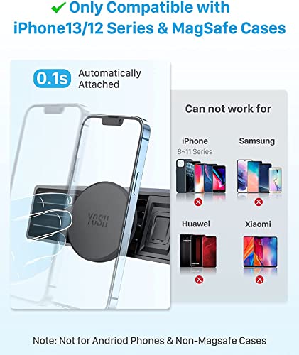 YOSH New MagSafe Air Vent Car Mount Magnet Mobile Phone Holder for Car Vent Car Cradle for iPhone 14 13 12 Pro Max Plus Mini MagSafe Case All Phones Without Extra Metal Plates