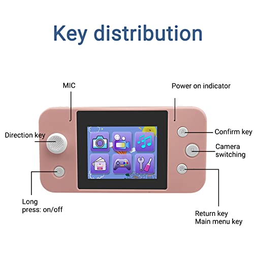 1080P FHD Digital Camera for Kids Front 20MP Children's Camera with 2.4in Screen Eye Protection for Boys & Girls Rechargeable Electronic Camera with Easy Game High-Capacity 500mAh