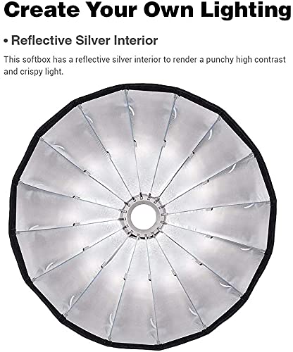 Godox QR-P120 47 Inch Parabolic Softbox Bowens Mount, Quick-Setup Quick-Folding, with Front & Inner Diffuser and Carrying Bag for Godox SL60W VL150 UL150 SL150II SZ150 and Other Bowen Mount Lights…