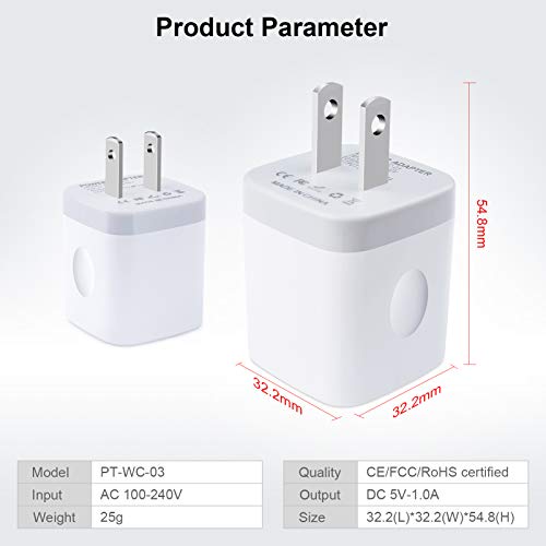 Charging Blocks for iPhone, Charger Box Sicodo 3Pack Plug in Phone Charger One Port USB Power Adapter Cell Phone Brick Charging Cube for iPhone 14 13 12 SE 11 X,Samsung Galaxy S22 A13 5G S21 FE 21 S20