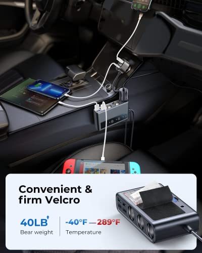 Car Charger Cigarette Lighter Splitter: Joyroom 154W 3 Socket Cigarette Lighter Adapter with PD/Dual QC 3.0 Ports, Separate Switch LED Voltage Display Car Charger Adapter for All Phones & Car Devices