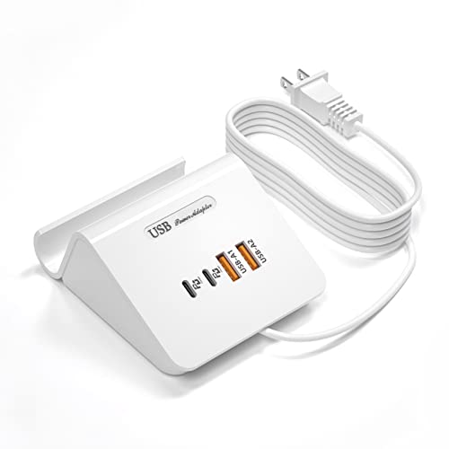 VHBW USB C Charging Station 45W, 4 Port Multiple USB Charging Station with 2 USB C & 2 USB A, 20W PD Fast Charger for Multiple Devices for iPhone 13/12/11, Samsung Galaxy, iPad, Pixel 4/3【UL Listed】