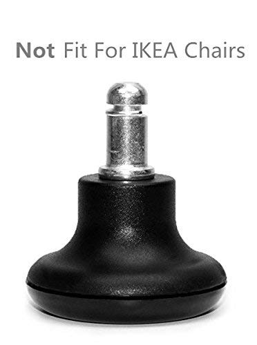 Bell Glides Replacement Office Chair or Stool Swivel Caster Wheels to Fixed Stationary Castors, Low Profile Bell Glides with Soft Rubber Bottom Instead of Self Felt Pads, Chair Feet Wheel Stopper