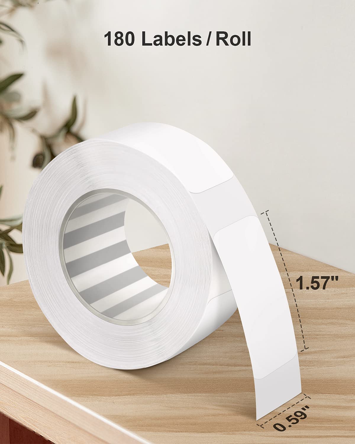 POLONO Thermal Label Maker Tape Adapted P10 Label Maker, Standard Laminated Office Labeling, 15mmx40mm/0.5x1.57inch, 180 Labels/Roll, P10 Thermal Printing Label Paper ( White )