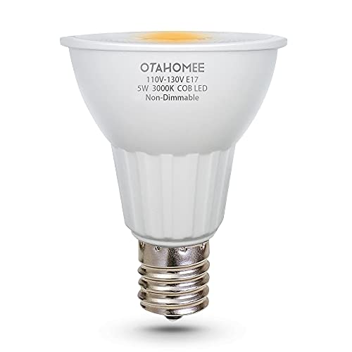OTAHOMEE E17 LED Light Bulb,E17 Intermediate Base Type R14 Reflector LED Spotlight Bulb Used for Desk Lamp,Cabinet Lighting,Reading Lamp,5W(60W Equivalent) Warm White 3000K Non-Dimmable 1Pack