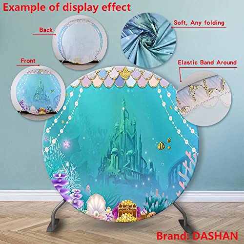 DASHAN Boy or Girl Ggender Reveal Decorations Backdrop Baby Gender Reveal Party Supplies Gender Reveal Backdrop Banner Blue Pink Clouds Round Backdrop 6.5x6.5ft Polyester