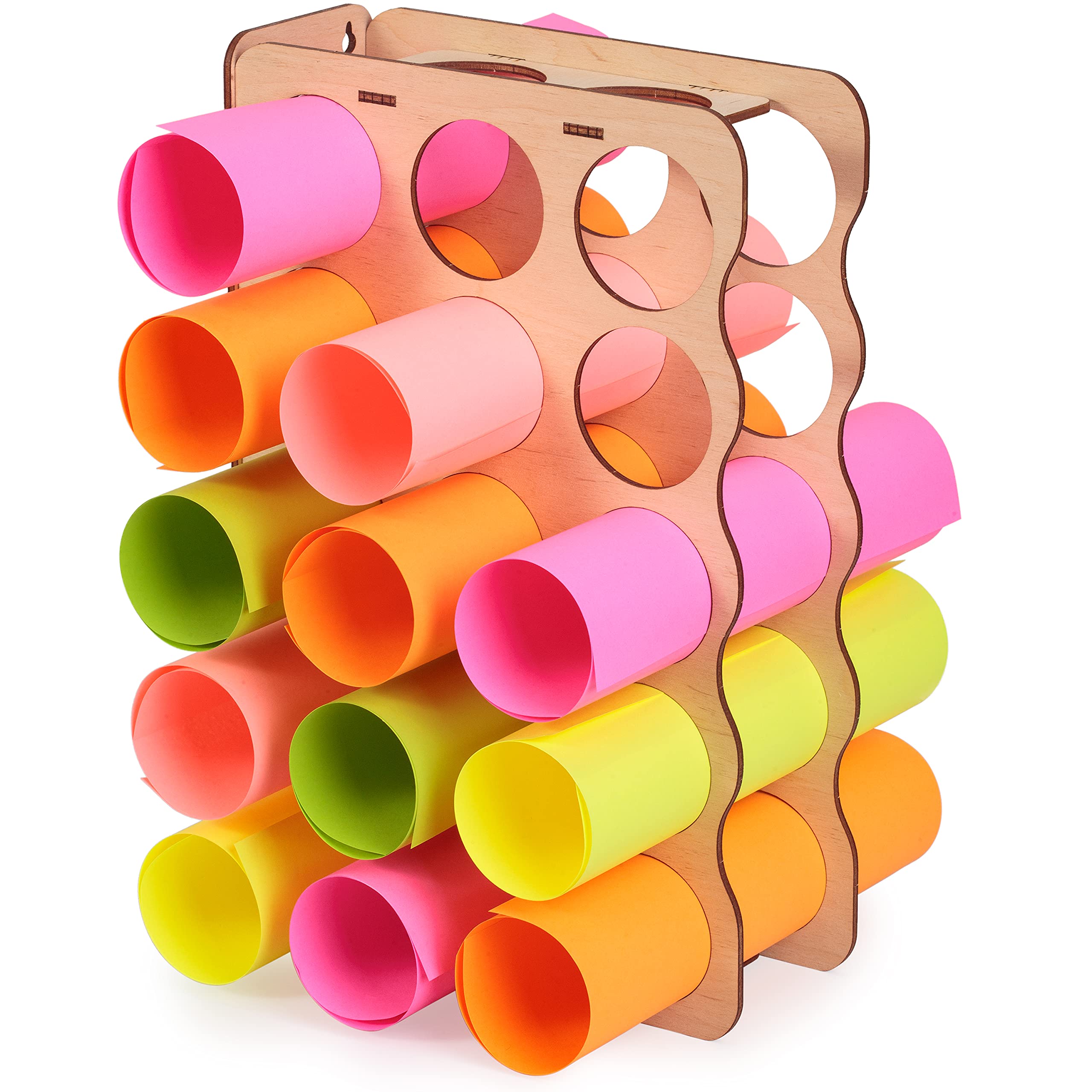 Woodencrew 15 Holes Wall Mount Vynil organizator, Vinyl Storage Organizer, Rack Acrylic Holder, Art Roll Organizer, Craft Tower, Multiple Large Holes Display Stand for Vinyl Rolls V1.1
