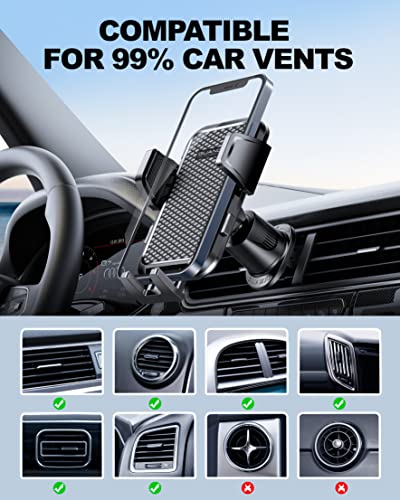 Car Phone Mount Vent Clip, Car Phone Holder Mount 360° Rotation, Adjustable Clip, Big Phone & Thick Case Friendly, Compatibility Fit for All 4"-7" Smartphone, Cell Phone Automobile Cradles Universal