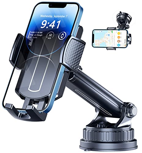 Comboproof Car Phone Holder Mount, Adjustable Car Phone Mount for Car Truck, 360 Degree Rotation Phone Mount for Windshield, Universal Dashboard Phone Holder for Cell Phone