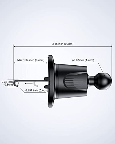 Car Phone Mount Vent Clip, Car Phone Holder Mount 360° Rotation, Adjustable Clip, Big Phone & Thick Case Friendly, Compatibility Fit for All 4"-7" Smartphone, Cell Phone Automobile Cradles Universal
