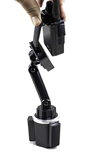 Adjustable Height Cup Holder Mount for Anytone BaoFeng Icom Kenwood Yaesu Handhelds Now with Mic Holder