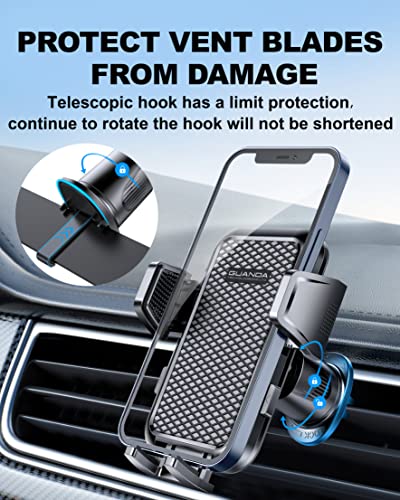 Car Phone Mount Vent Clip, Car Phone Holder Mount 360° Rotation, Adjustable Clip, Big Phone & Thick Case Friendly, Compatibility Fit for All 4"-7" Smartphone, Cell Phone Automobile Cradles Universal