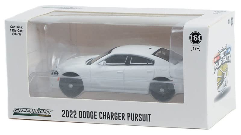 Greenlight 43002-N Hot Pursuit - 2022 Dodge Charger Pursuit Police Cruiser- White 1:64 Scale Diecast