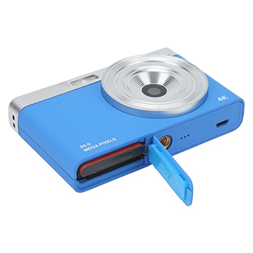 4K Digital Camera,Portable 2.88in IPS HD Mirrorless Camera AF Autofocus Camera,16X Zoom 50MP Camera for Macro Shooting Digital Camera(Blue)