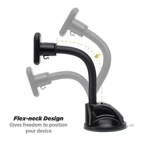 Scosche MAGWDM MagicMount Magnetic Car Phone Holder Windshield or Dashboard Mount - 360 Degree Adjustable Head, Universal with All Devices - Flex Neck Suction Mount (Color:Black)