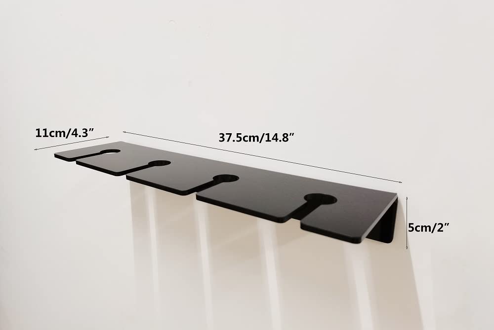 Wine glass holder, acrylic wall-mounted wine glass holder, tableware under the cabinet, wine glass holder and Glasses storage rack, kitchen cabinet storage rack (Black 2 pack)