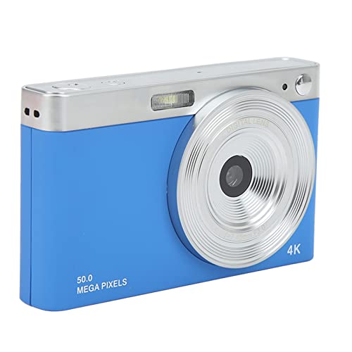 4K Digital Camera,Portable 2.88in IPS HD Mirrorless Camera AF Autofocus Camera,16X Zoom 50MP Camera for Macro Shooting Digital Camera(Blue)
