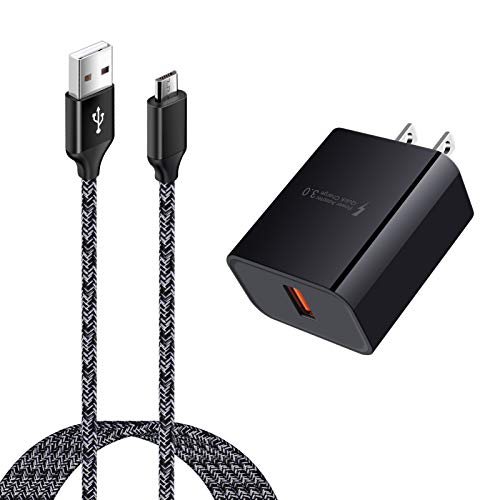 Android Fast Charger,Quick Charger 3.0 USB Fast Wall Charger Plug with Micro USB Cable Compatible for Motorola Moto E E5 E4 Plus/Play,E5 Supra,G5 G5S G4 Plus/Play,G6 Play/Forge,Moto Droid Turbo 2