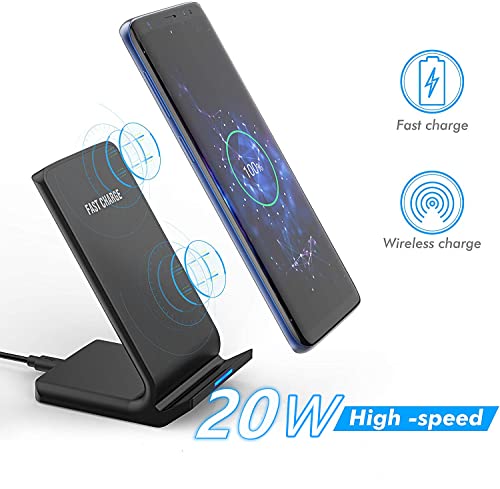 20W Upgraded Fast Wireless Charger,Wireless Charging Stand Compatible iPhone 14/14 Plus/13/12/11/Pro/XR/XS Max/X/8.Phone Charger Docks for Samsung Galaxy S22 S21 S20 S10/Note 20/10/Pixel 7
